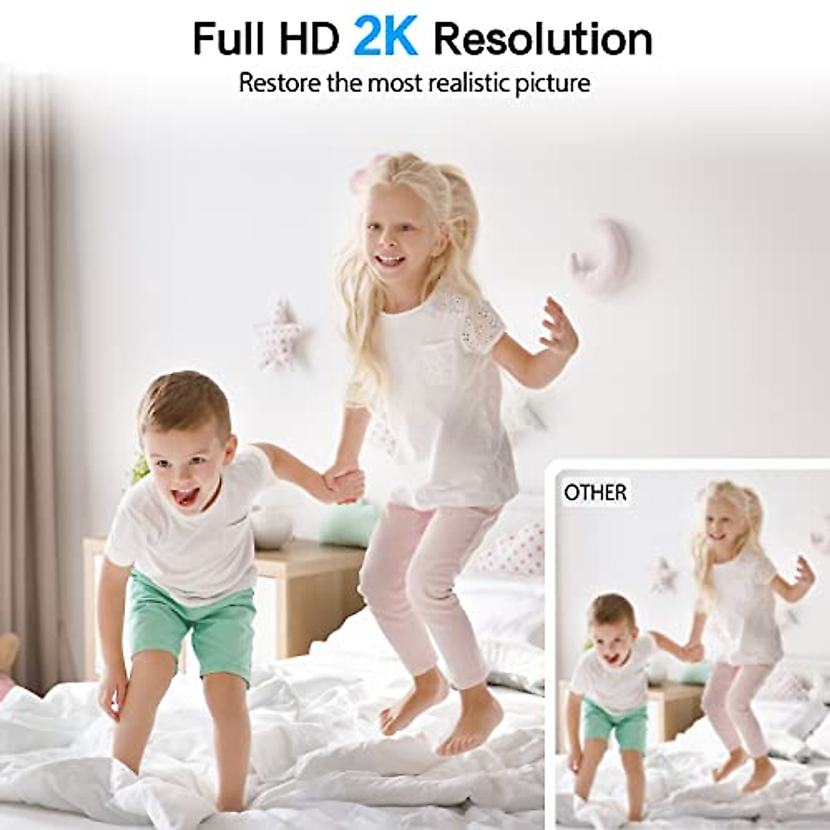 ViewHope Indoor Pet Security Camera - 2K WiFi Pet Camera, 2.4G & 5G Dual Band WiFi Indoor Security Camera 360, Pet Camera with Phone App, Dog Camera with Speaker, Indoor Cameras for Home Security