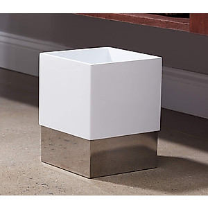 Roselli Trading Company Suites Collection Wastebasket, White