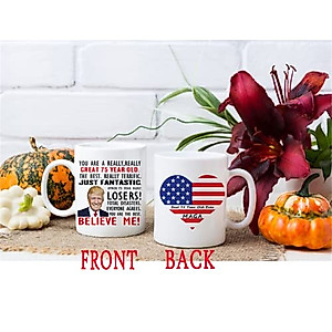 Qsavet 75th Birthday Gifts For Women, Trump Coffee Mugs for 75 Year Old, 1948 Birthday Gifts for Men, Novelty Coffee Mug for Mom, Dad, Family, Neighbor, Coworker, Teacher - 11oz Trump Mug