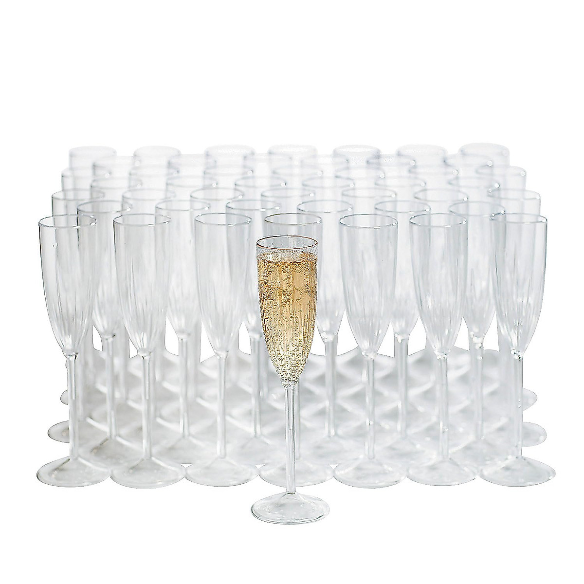 Fun Express Premium Plastic Etched Champagne Flutes Bulk 100 Ct
