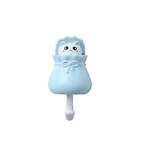 Pure Touch Adhesive Cute Cat Hooks, Heavy Duty Wall Hooks for Keys, Coat, Hat, Kitchenware, Bathroom for Kids (Yellow)