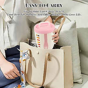 Salad Container for Lunch with Fork, Fruit cups with Lid and Handle, Fruit Storage Containers for Fridge Keep Fresh, 22 oz Food Storage Container Set BPA-Free for Kitchen, Office, Party, Camping