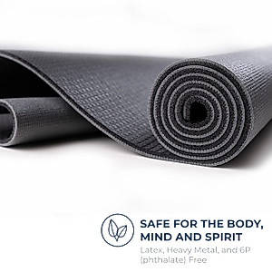 Sunshine Yoga Summit Yoga Mats, 74 by 26 Inches, 6mm Thick, Flake-Resistant, Non-Slip Bulk Fitness Mats for Workout, Extra Long and Wide Mats for Schools and Studios, 10 Pack, Charcoal