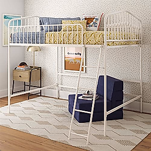 Novogratz Bushwick Metal Full Loft Bed, Off White