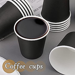 Iuuidu 3 oz Paper Cups, Black Mouthwash Cups 50 Count Disposable Bathroom Cups 3 oz, Disposable Espresso Cups Small Paper Cups for Party,Picnic,Travel,Espresso and Snack