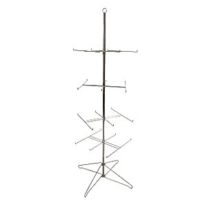 SSWBasics 4-Tier Chrome Wire Spinner Rack (4 tiers - space 12” apart) - Rotating Jewelry Display Organizer - Floor Spinner Rack - Perfect for Food Items and Fashion Accessories