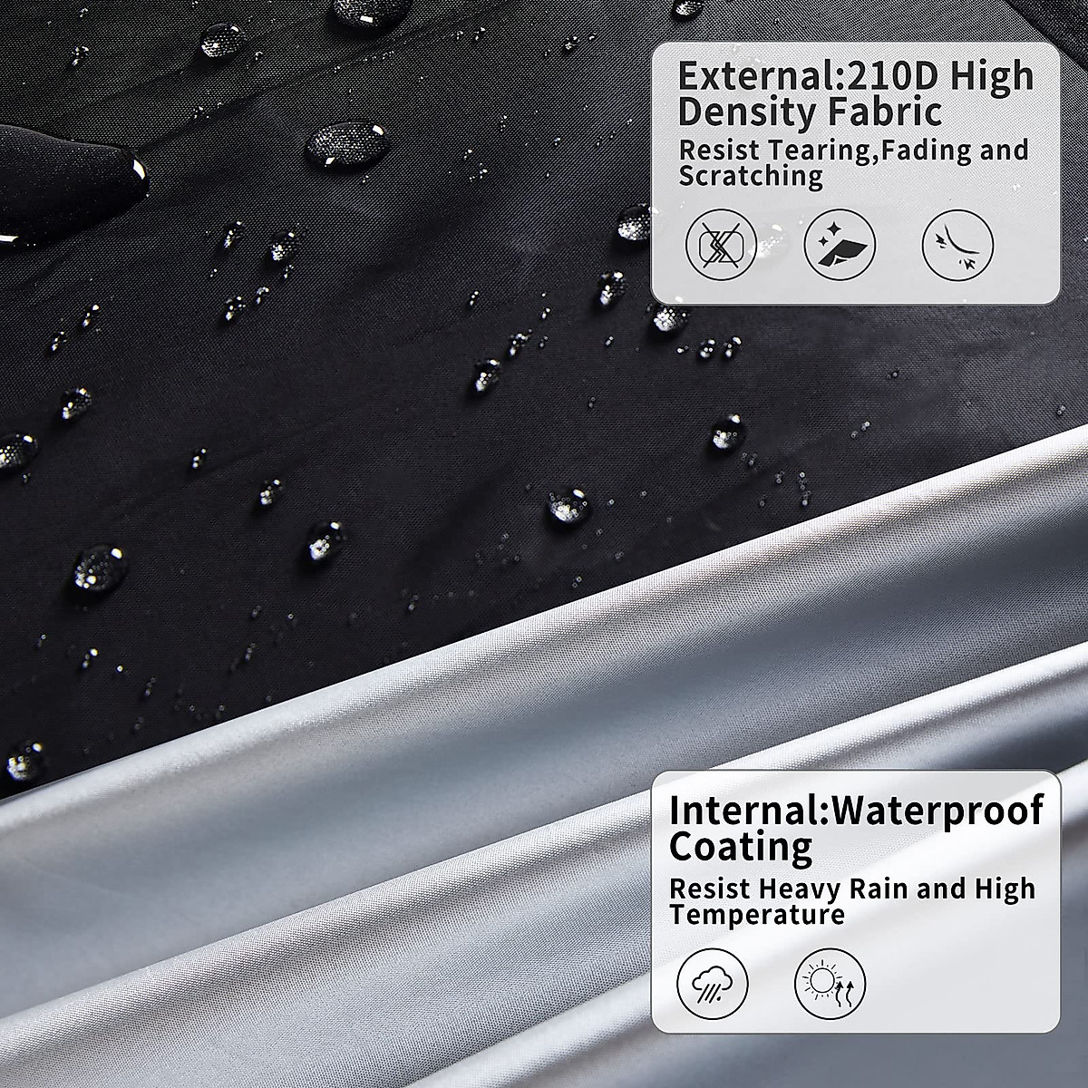 ALSTER Outdoor Chair Covers 2 Pack, Patio Chair Covers(33" L x 34" W x 31" H), Durable and Waterproof Black Furniture Covers for Lounge Deep Seat, Rain Snow Dust Wind-Proof