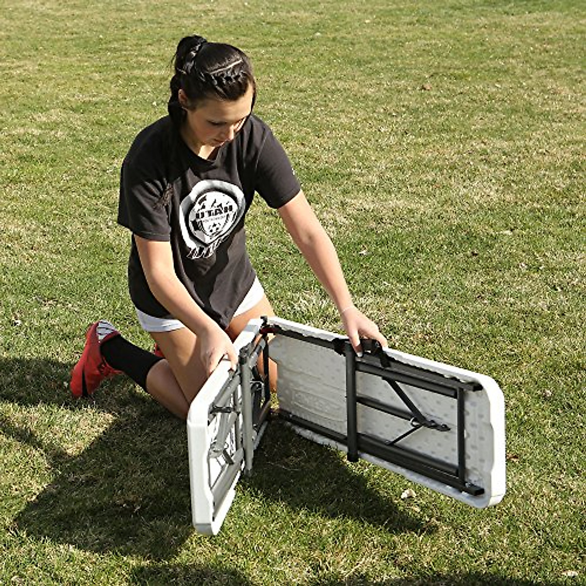 LIFETIME 80309 Portable Folding Bench, 6-Foot, White Granite