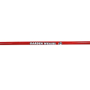 Garden Weasel Cultivator – Break Up Soil, Detachable Tines, Long Handle, 54.5” Long, red and silver