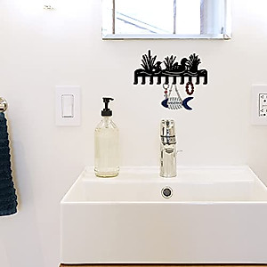 SUPERDANT Duck Reed Key Hook Animal Wall Hooks Decorative Hooks Wall Mounted Hook Hangers Iron Hook Coat Rack Wall Mounted with 10 Hooks for Hanging Key Wall Hooks Hats Black