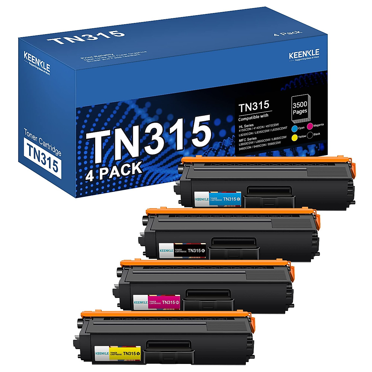 KEENKLE TN315 Toner MFC-9970cdw Toner Compatible TN315 Toner Cartridge Replacement for Brother TN315 TN 315 TN310 TN336 TN331 use for Brother HL-4140CW HL-4570CDW HL-4570CDWT MFC-9560CDW MFC-9970CDW