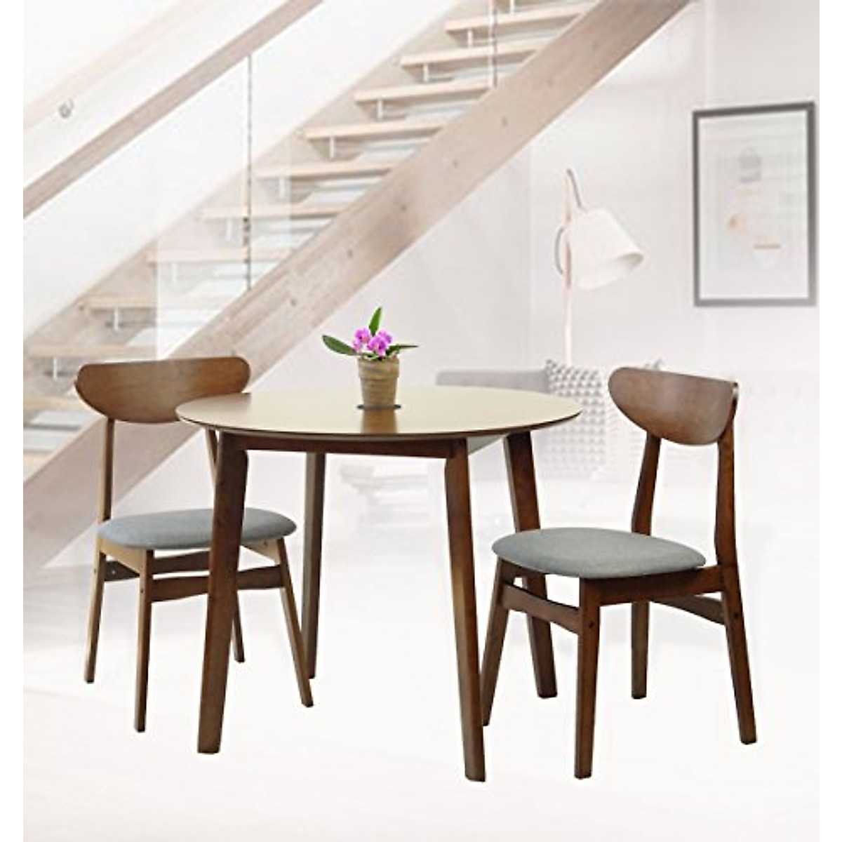 Dining Room Round Table Modern Solid Wood White Color