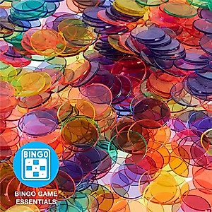 Brybelly Royal Bingo Supplies Bingo Chips for Bingo Games - 1000 Count, Mixed - 3/4" Translucent Bingo Markers - Clear Plastic Bingo Chips Bulk Transparent Counters