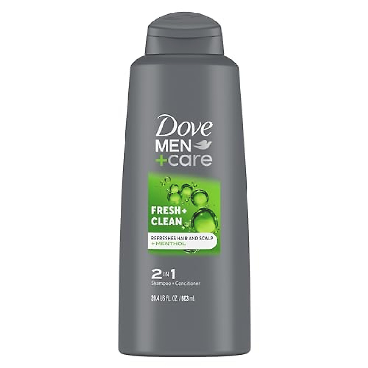 DOVE MEN + CARE Fortifying 2-in-1 Shampoo and Conditioner Fresh and Clean with Caffeine For Everyday Care Helps Strengthen and Nourish Hair 20.4 oz