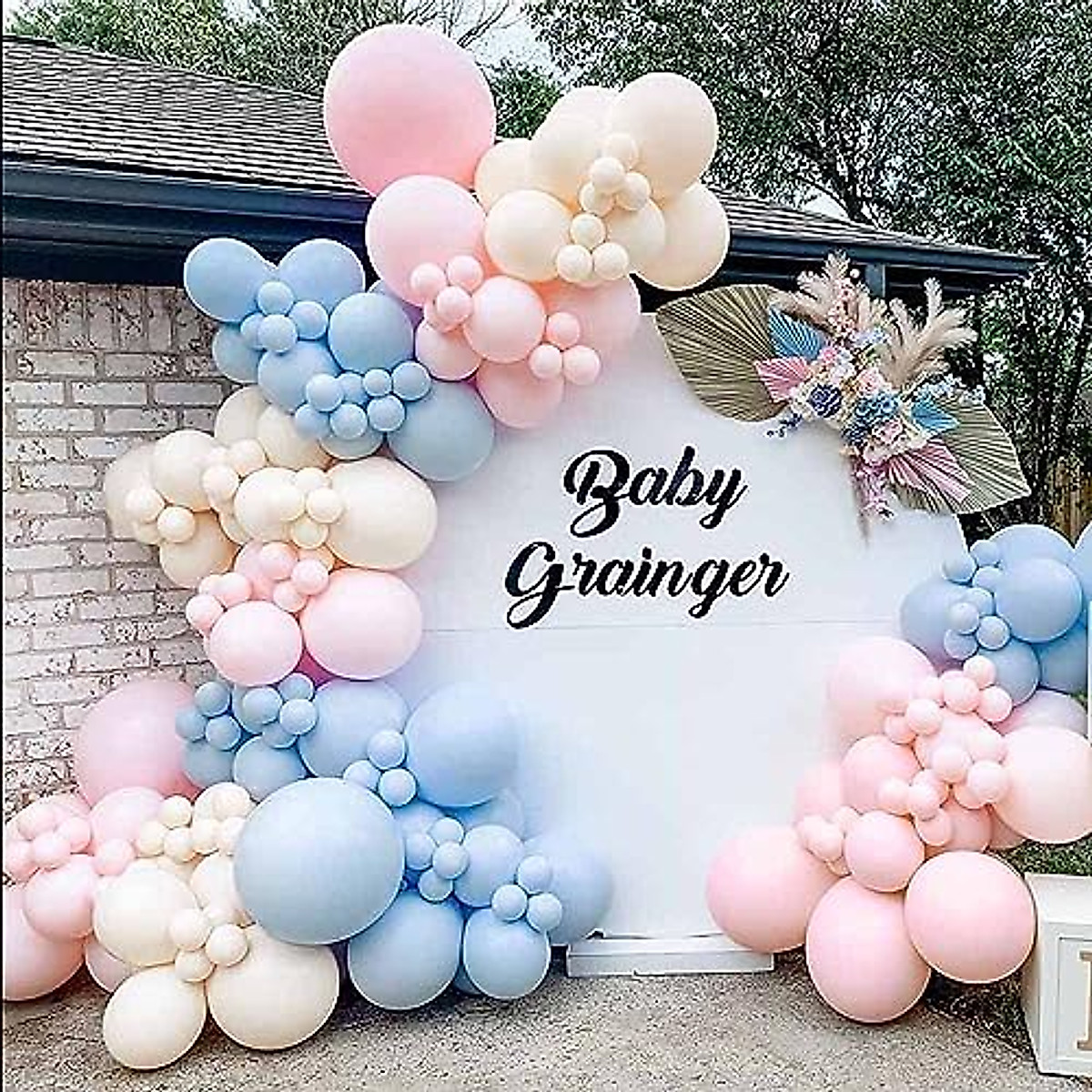 Pastel Baby Blue Balloons - Double Stuffed Light Blue Balloon Garland Arch Kit Different Sizes for Baby Shower Gender Reveal Birthday Party Decoration