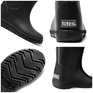 totes Toddler's Everywear Charley Tall Rain Boot, Lightweight, Easy-On, Waterproof, Black, 11-12T
