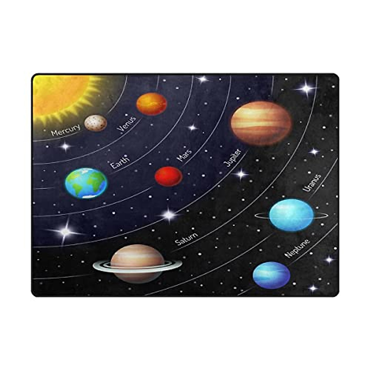 ALAZA Outer Space Solar System Area Rug Rugs for Living Room Bedroom 7'x5'