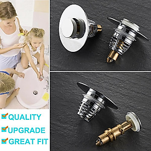 2 Pack Metal Universal Bathroom Sink Stopper,Basin Pop Up Bathroom Drain Stopper Wash Basin Bounce Drain Filter,for 1.06"~1.61" Bathroom Sink,Sink Drain Strainer Cover,Kitchen Drain Plug (2 PCS)