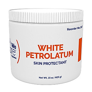 Dynarex White Petrolatum, Petroleum Jelly for Dry, Damaged or Cracked Skin, Soothing White Petroleum Jelly for Minor Skin Irritations, 15 oz. (425g) Jar, 1 Petroleum Jelly Jar