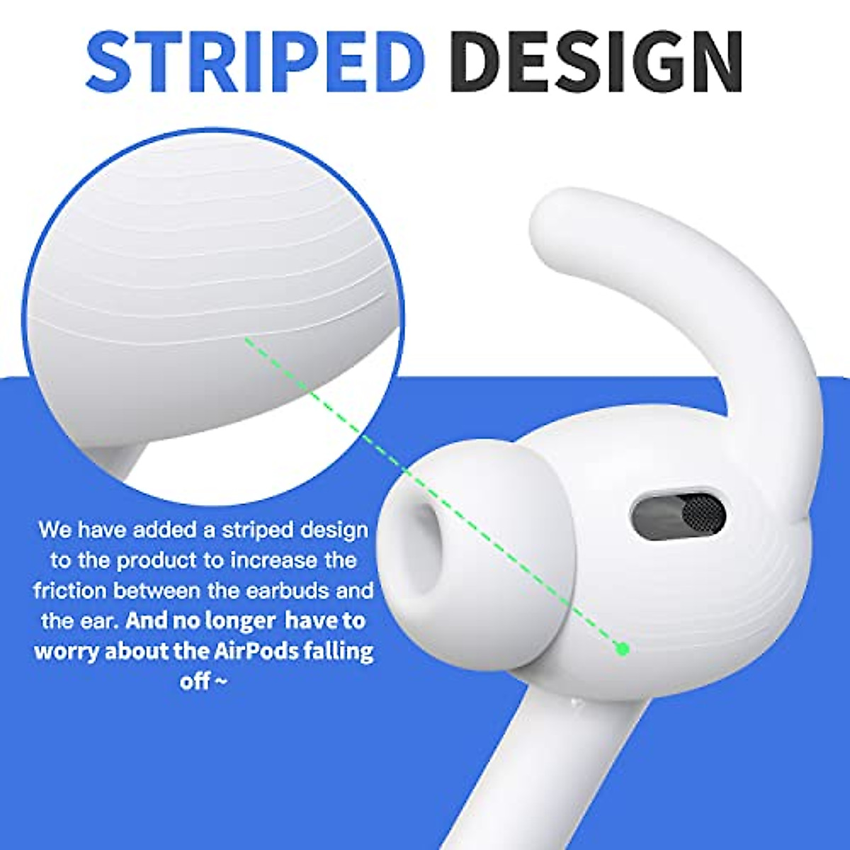 3 Pairs DamonLight Ear Hooks for AirPods Pro 2 Anti Slip Anti Scratches Sport Ear Tips Compatible with AirPods Pro 2nd Generation 2022 Released S & M & L