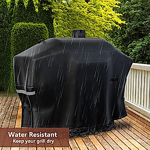 QuliMetal Grill Cover for Camp Chef 24 Pellet Grills, Model DLX 24, SmokePro 24, PG24, PG24LS, PG24S, PG24SE, PG24LTD, PG24XT, SG24, SmokePro DLX, Woodwind 24 Pellet Grills, Full Length Anti-UV 600D