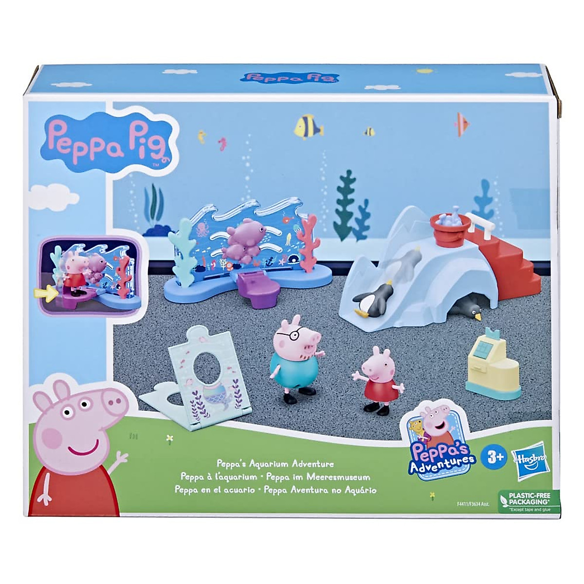 Peppa Pig Peppa’s Aquarium Adventure Playset Preschool Toy: 4 Figures, 8 Accessories Ages 3 and Up