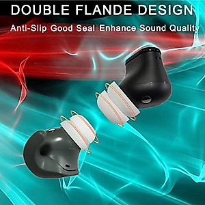 Luckvan Double Flange Earbuds Tips for Beats Studio Buds/Beats Fit Pro Ear Tips Replacement for Powerbeats Pro Beats Flex Beats Earbuds Anti-Slip 6 Pairs LMS White