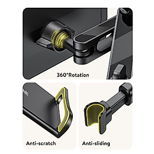 Tryone Car Headrest Tablet Holder Mount Stretchable Backseat Tablets Stand for Kids, Car Seat Mounts Compatible with iPad Pro 12.9 Air Mini, iPhone, Galaxy Tab, Switch, All 4.7-12.9" Screen Devices