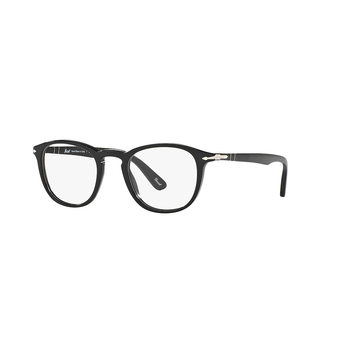 Persol PO3143V Rectangular Prescription Eyewear Frames, Black/Demo Lens, 47 mm