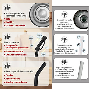 BENZZO Tumbler with Lid and Straw 40oz Stainless Steel Tumblers with Protective Boot & Double Threaded Cap, Thermal Travel Coffee Mug Flask Keeps Cold-34 Hrs for Gym Office, Car Cupholder Friendly