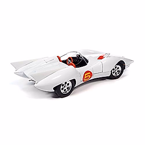 Auto World Speed Racer Mach 5 with Chim Chim and Speed Racer Figures. , Speed Racer AWSS124-1/18 Scale Diecast Model Toy Car