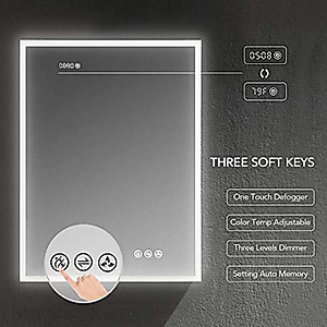 Blossom Recessed or Surface LED Lighted Mirror Medicine Cabinet with Lights, LED Medicine Cabinet w/Defogger, Dimmer, 3X Makeup Mirror, Outlets & USB (24x32/Left Hinge/Zoom Mirror)