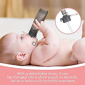 haakaa Reusable Baby Food Pouches, Refillable Silicone Squeeze Storage Pouches, Compatible Breastmilk Storage Bags, Freezer Safe & Washable, 130ml, 2pcs