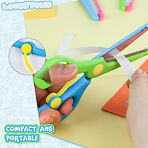 LovesTown 8PCS Preschool Training Scissors, Dual-Color Children Safety Scissors Art Craft Scissors Pre-School Training Scissors