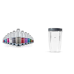 NutriBullet NB9-1301B Pro 13 Pcs Cobalt Blue, 900W & 24 Ounce Tall Cup with Standard Lip Ring, Clear/Gray