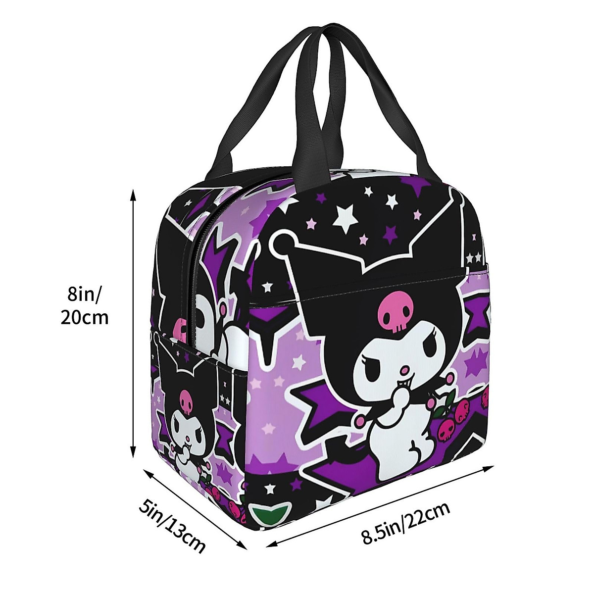 YHDVMYIS Kawaii Lunch Bag Cute Anime Insulated Portable Lunch Box Cartoon Reusable Thermal Bento Lunch Tote Cooler Bags For Women Men Office Work Picnic