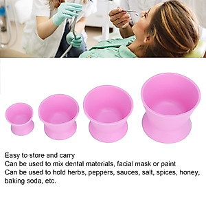 FILFEEL 4pcs Silicone Mixing Bowls Set, Paint Facial Mask Blending Dental Material Mixing Bowl Oral Hygiene Dental Tools for Alginate and Plaster Materials, Filler and Grout()