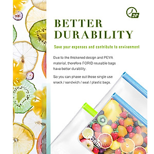 Reusable Gallon Freezer Bags - 6 Pack EXTRA THICK 1 Gallon Bags LEAKPROOF Gallon Storage Bags for Marinate Food & Fruit Cereal Sandwich Snack Meal Prep Travel Items Home Organization Storage