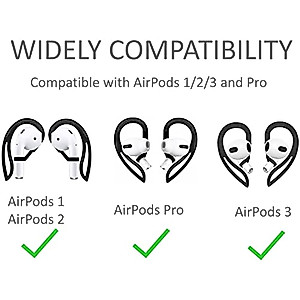 4 Pairs Ear Hooks Compatible with AirPods 3rd Generation [Multi-Dimensional Adjustable] Accessories Compatible with AirPods Pro AirPods 3 2 1 Gen(Transparent/Black)