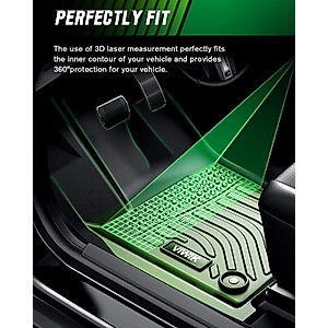 VIWIK Floor Mats for Toyota Tacoma 2018-2023 Double Cab Only Auto, TPE Rubber Car Mats All Weather Protection Custom Floor Liners for Toyota Tacoma Double Cab 1st and 2nd Row Non-Slip Odorless