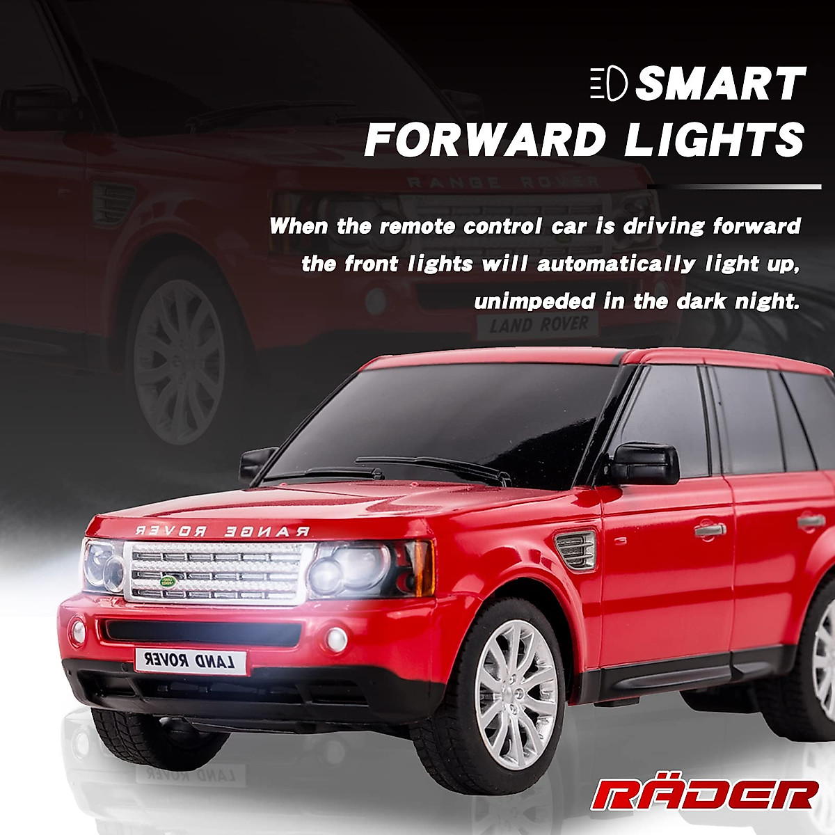 RÄDER Licensed RC Series,R/C 1:24 Range Sport Remote Control Car, Electric Sport Racing Hobby Toy Car, Model Vehicle for Boys and Girls Teens and Adults Gift Red