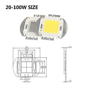 CHANZON High Power Led Chip 30W Infrared (IR 850nm / Input 900mA / DC 14V - 16V / 30 Watt) SMD COB Light Emitter Diode Components 30 W Night Vision Bulb Lamp Beads for DIY Lighting/CCTV Cameras
