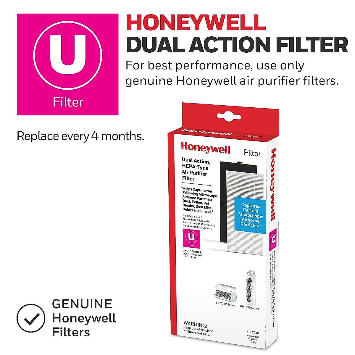 Honeywell HHT270 Air Purifier, Small Rooms (100 sq. ft.) White