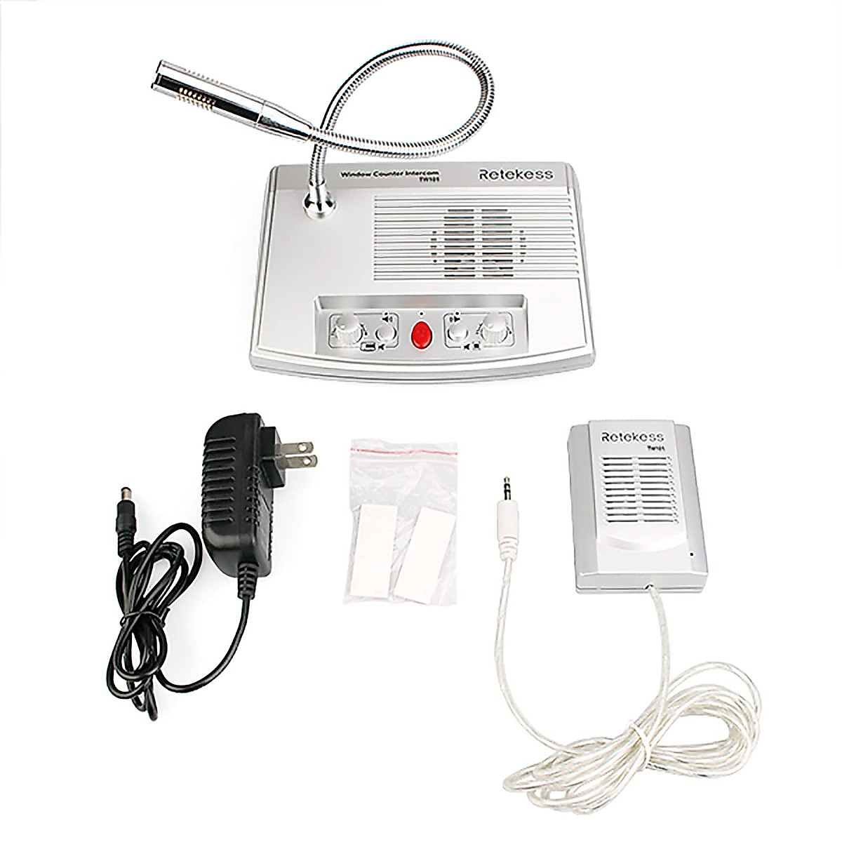 Retekess TW101 Window Speaker Support Mute, External Audio, Intercommunication Microphone for Business, Travel Agency, Hospital, School