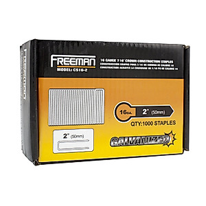 Freeman CS16-15 16-Gauge 1-1/2" Glue Collated Construction Staples with 7/16" Crown (1000 Count)