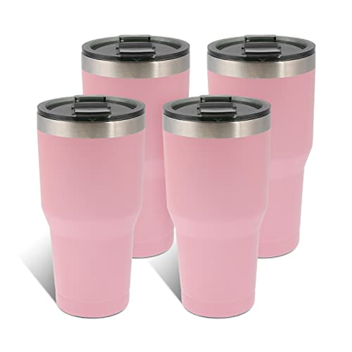 OZARK TRAIL stainless steel 4 Pack 30 Ounce Double Wall Vacuum Sealed Rambler Tumbler, Powder Coated, 803-128-4PK
