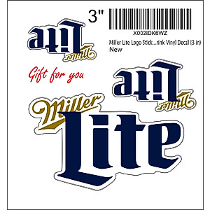 Miller Lite Vinyl Decal (Any Size) Miller Lite Beer Stickers for car, bar, Laptop, tumblers (3 inch)