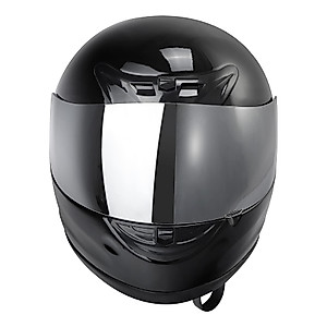 XFMT DOT Adult Motorcycle Flip Up Full Face Helmet Street Dirt Bike ATV Helmets (Black Mirror Shield, Medium)