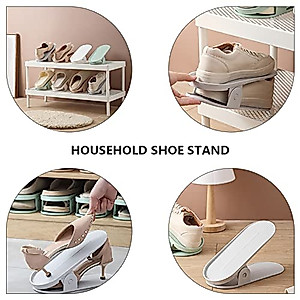 Baluue 6 pcs Shoe Small Rack Stacker High Stand Shoes Support Removable Slipper Plastic Slots Saver Cabinet Space-Saving Holder Organizer, Stands Layer Adjustable Heel for