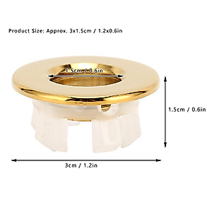 Bathroom and Kitchen Sink Overflow Cover Circular Spare Sink Hole Bathroom Sink Drains Bathtub Accessories (Gold)